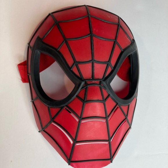 Marvel | Costumes | Spiderman Face Mask Red Black Hard Plastic One Size ...